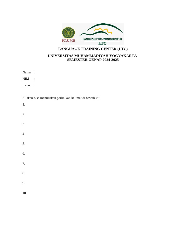 03.lembar Jawab Kuis LTC | PDF