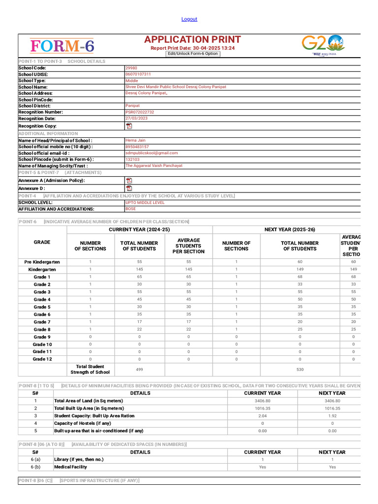 REPORT FORM-VI SDM 2025 | PDF | Consumer Price Index