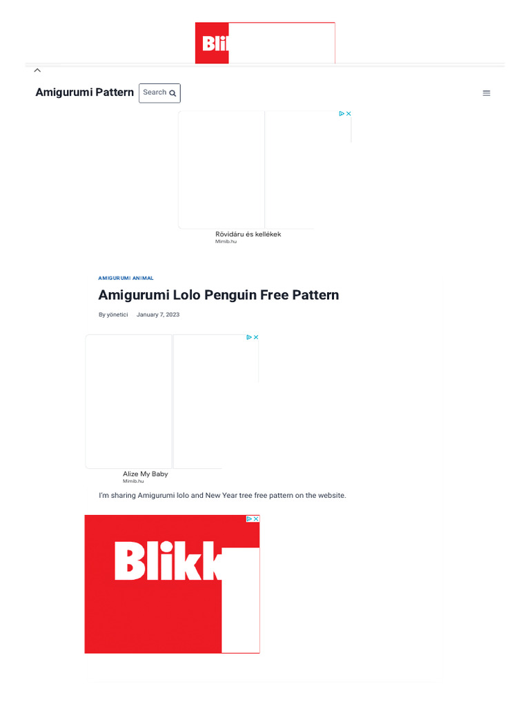 Amigurumi Lolo Penguin Free Pattern - Amigurumi Pattern | PDF | Crochet ...