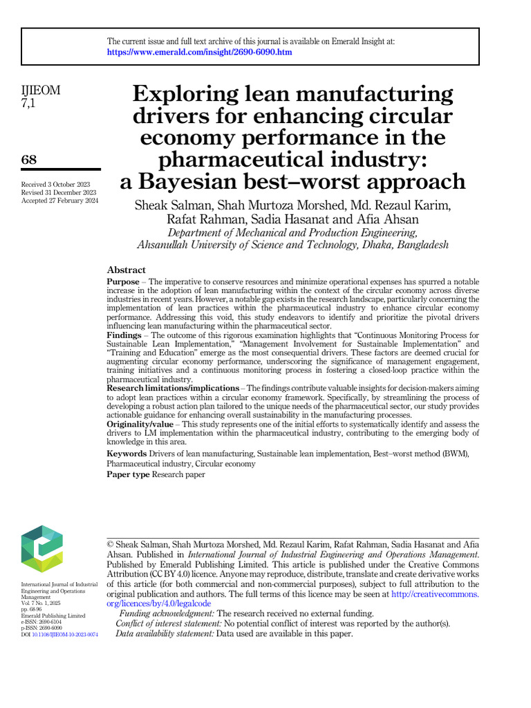 10 1108 - Ijieom 10 2023 0074 | PDF | Sustainability | Lean Manufacturing