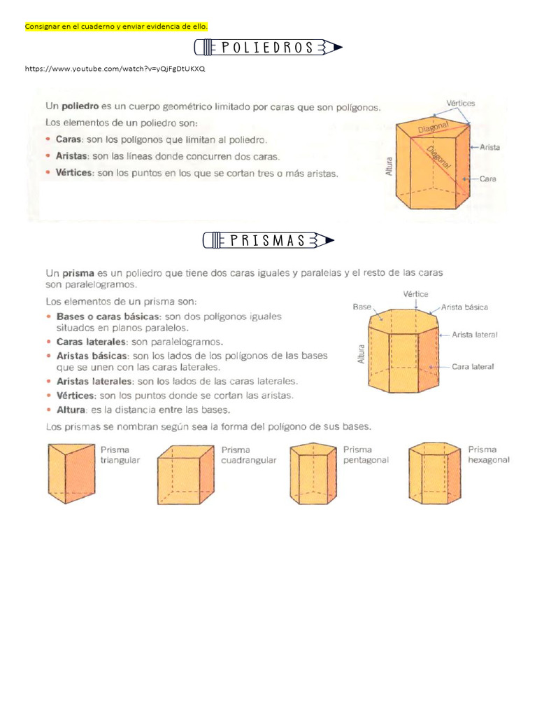 5 - POLIEDROS, Primas, Cuerpos Redondos, Pirámides | PDF
