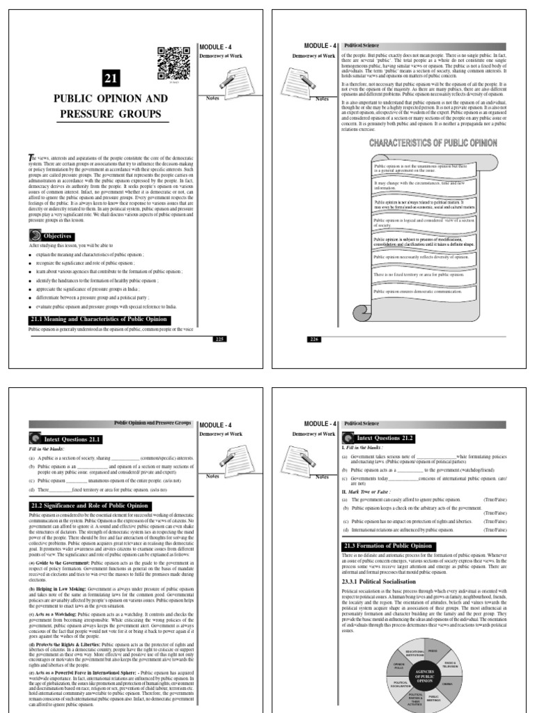 Public Opinion in Democratic Governance | PDF | Public Opinion ...