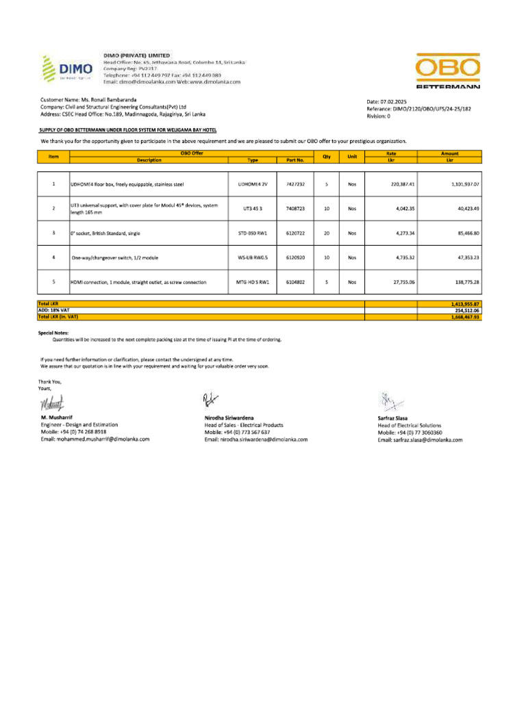 DIMO OBO UFS 24-25 182 | PDF