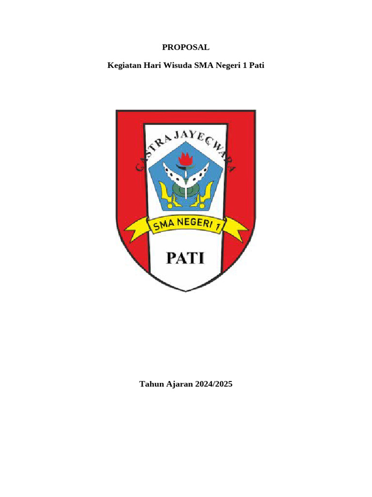 Proposal Wisuda SMA Negeri 1 Pati 2024 | PDF