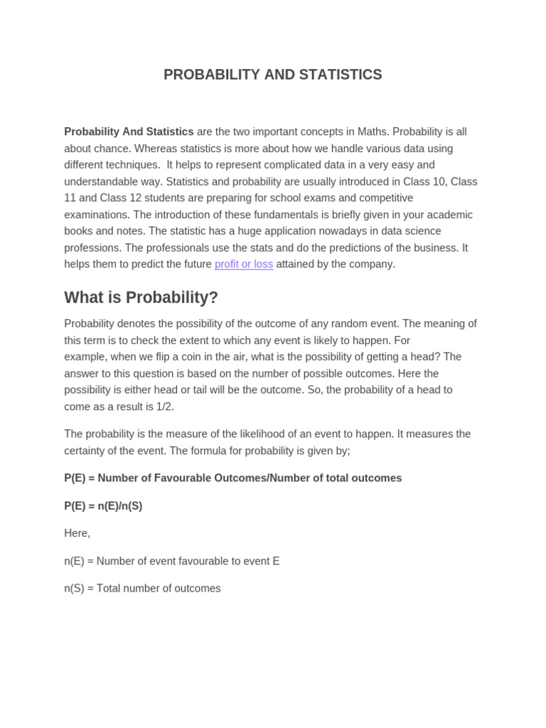 PROBABILITY AND STATISTICS (1) | PDF | Expected Value | Probability Distribution