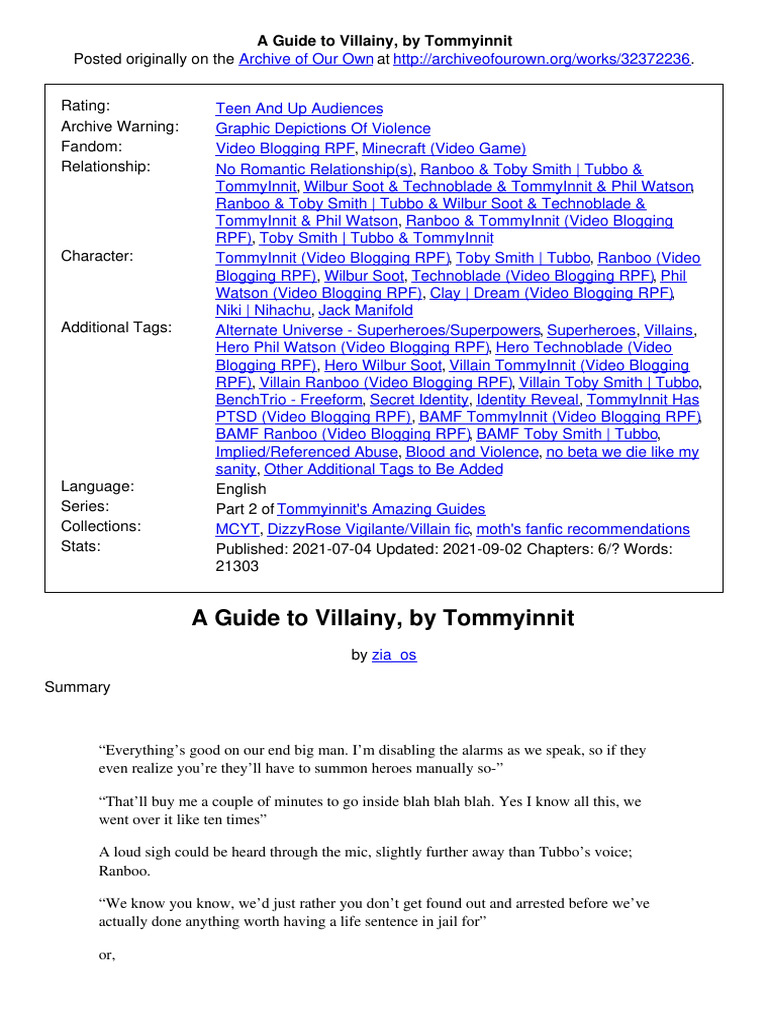 A Guide to Villainy by tommy | PDF