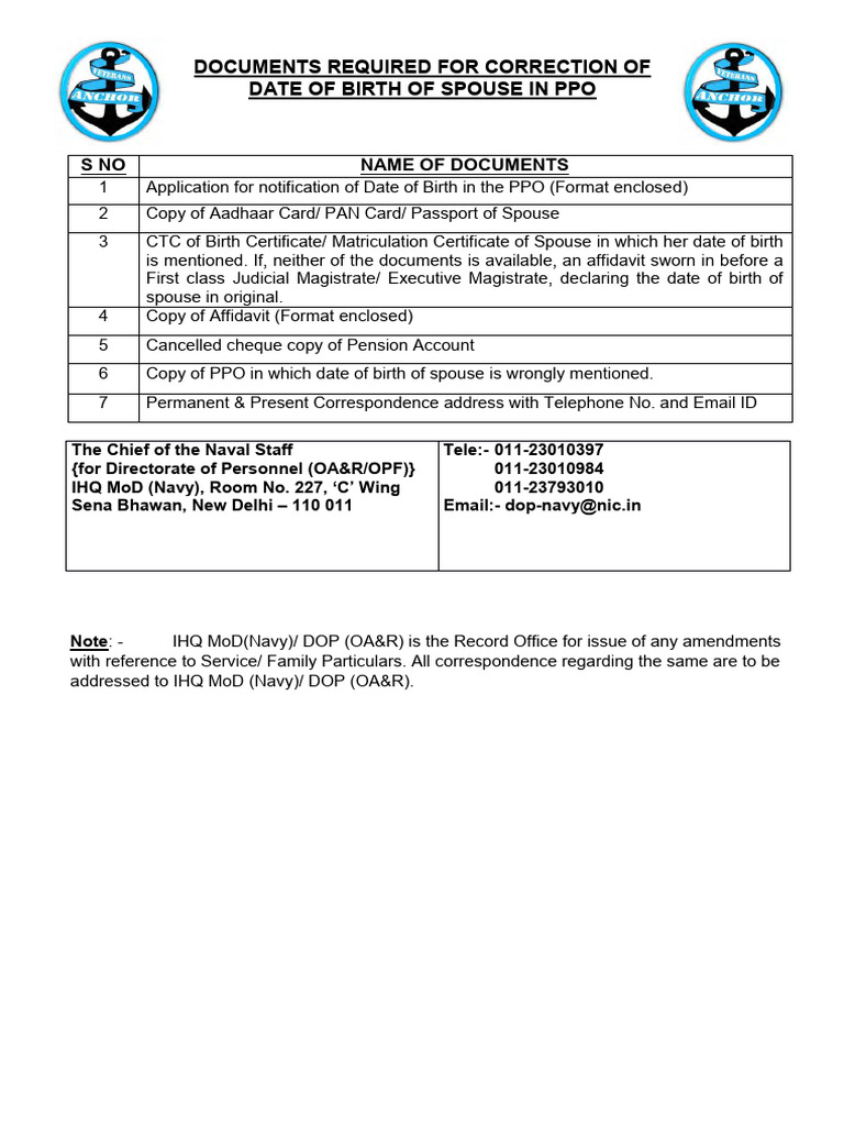 Correction of Spouse Date of Birth in PPO | PDF | Affidavit | Authentication