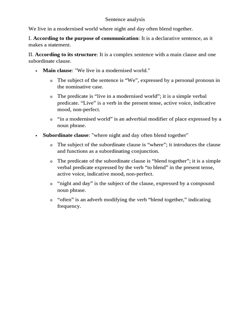 Sentence Analysis | PDF