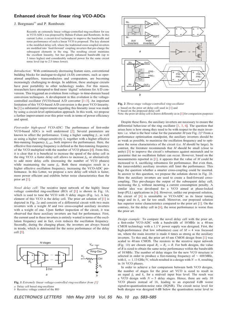 Enhanced Circuit For Linear Ring VCO-ADCs | PDF | Electrical ...