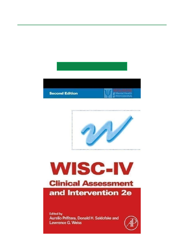 WISC IV Clinical Assessment and Intervention - 2nd Edition Research PDF ...