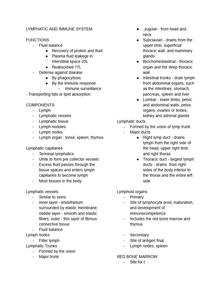 Lymphatic and Immune System | PDF | Lymphatic System | Lymph Node