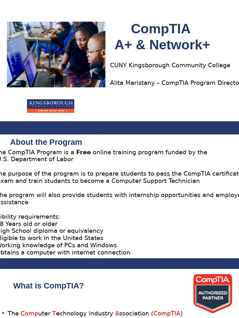 CompTIA Presentation2 | PDF | Technical Support | Computer Network
