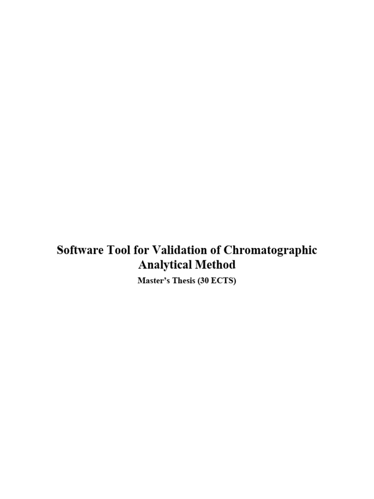 Software Tool For Validation of Chromatographic 1676634204 | PDF | High Performance Liquid ...