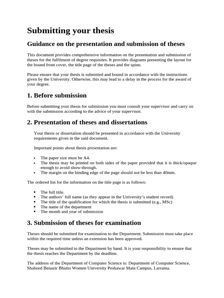 Thesis Format and Requirements Document Sbbwup | PDF | Thesis | Written ...