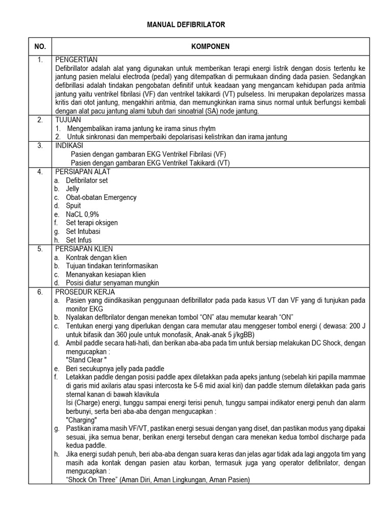 Manual Dan Format Penilaian Defiblilator | PDF