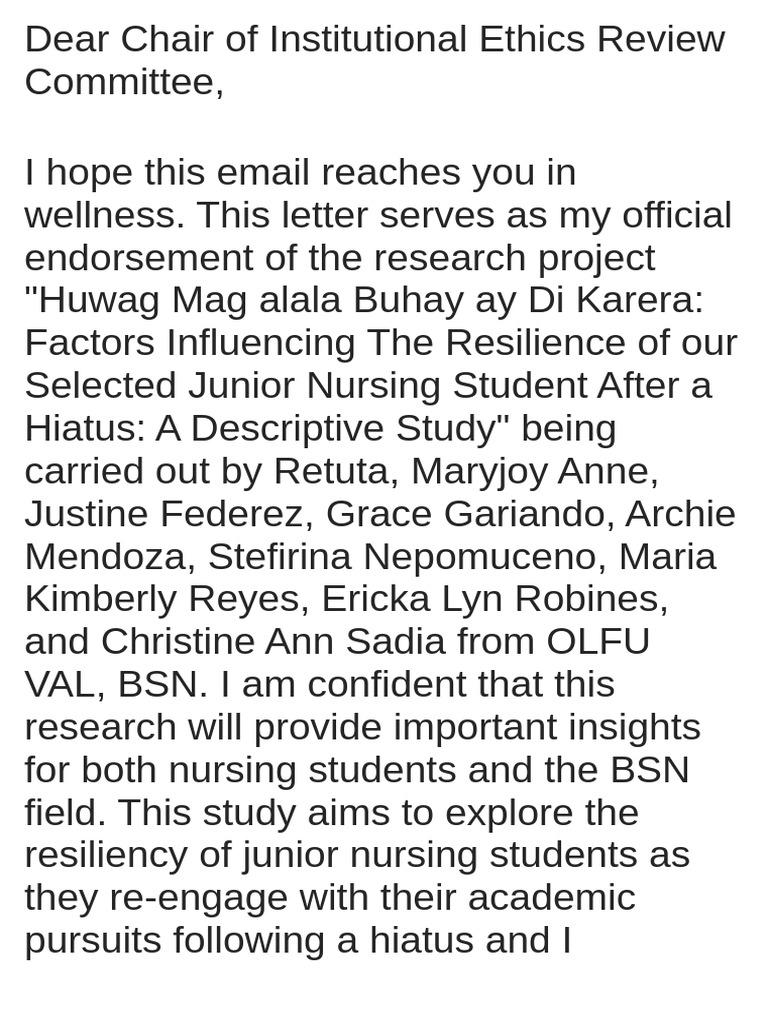 Endorsment Letter Draft | PDF