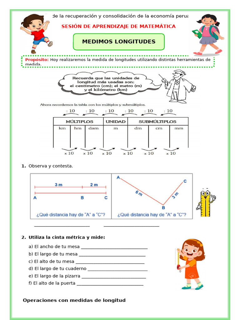 Ficha-Mierc-Mat-Medimos Longitudes | PDF | Metrología | Metro