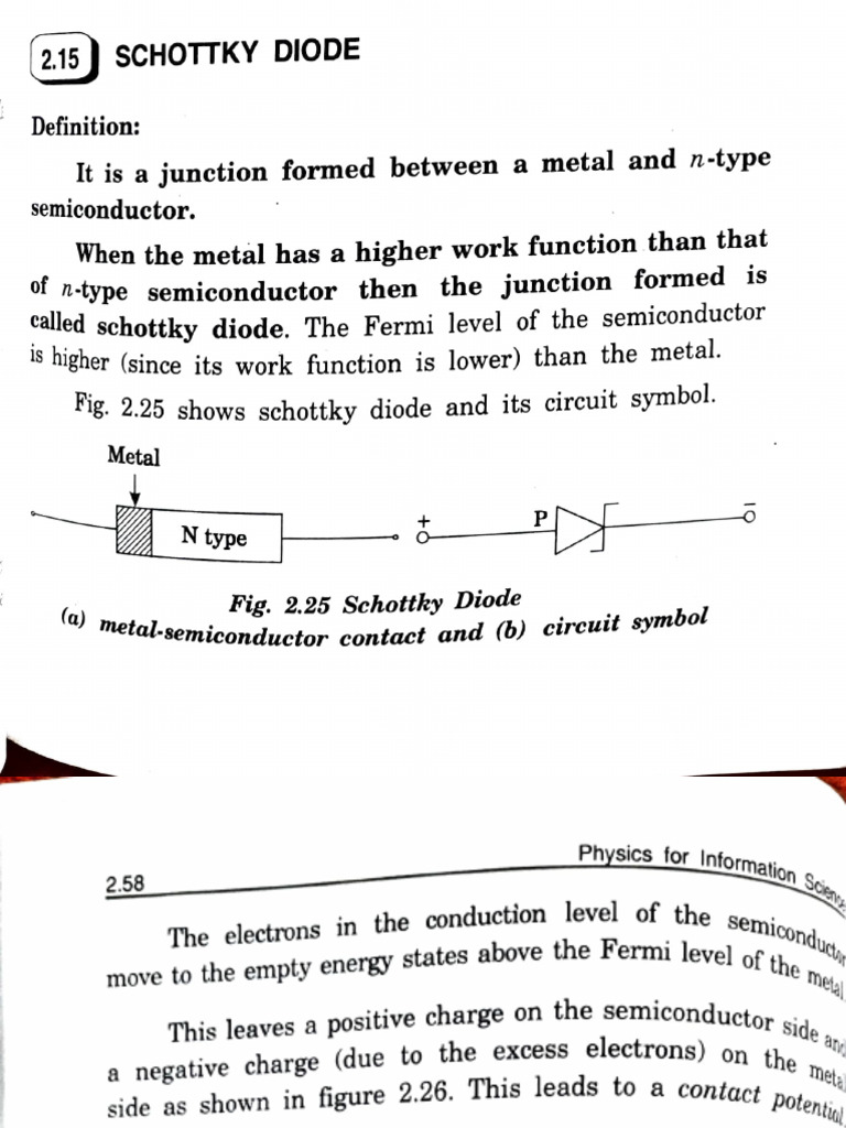 Schottky Diode & Ohmic Contact | PDF | P–N Junction | Diode