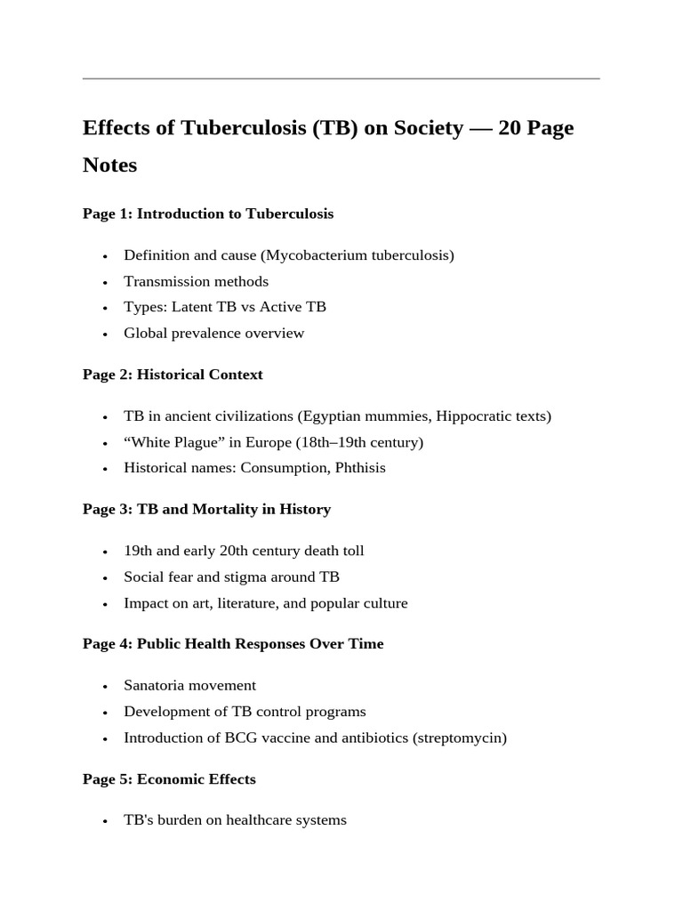 Societal Impact of Tuberculosis Explained | PDF | Malaria | Tuberculosis