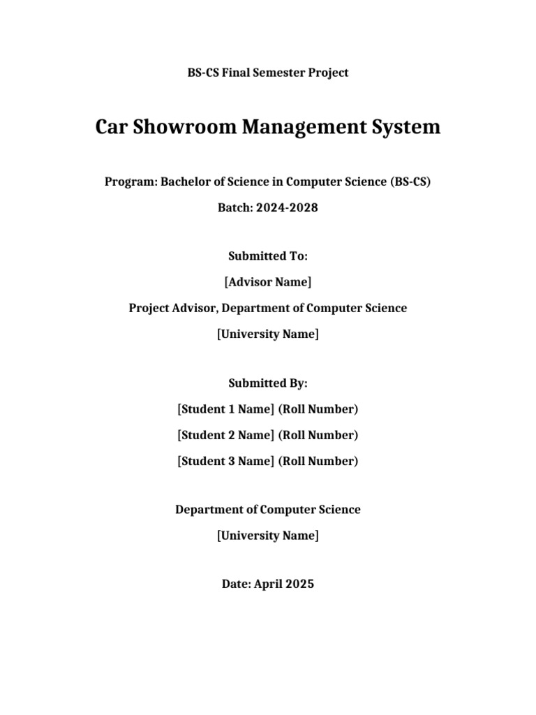 Car Showroom Management System Documentation | PDF