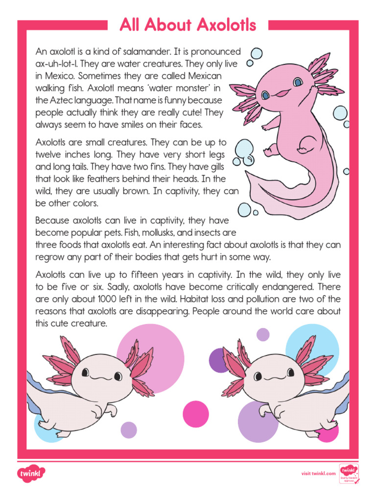 Axolotls: Facts and Endangerment | PDF