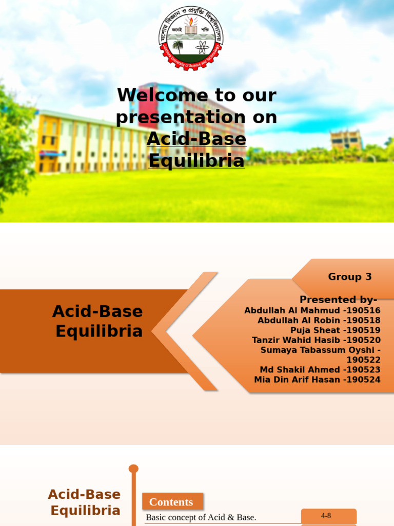 Presentation Acid Base | PDF | Acid | Acid Dissociation Constant