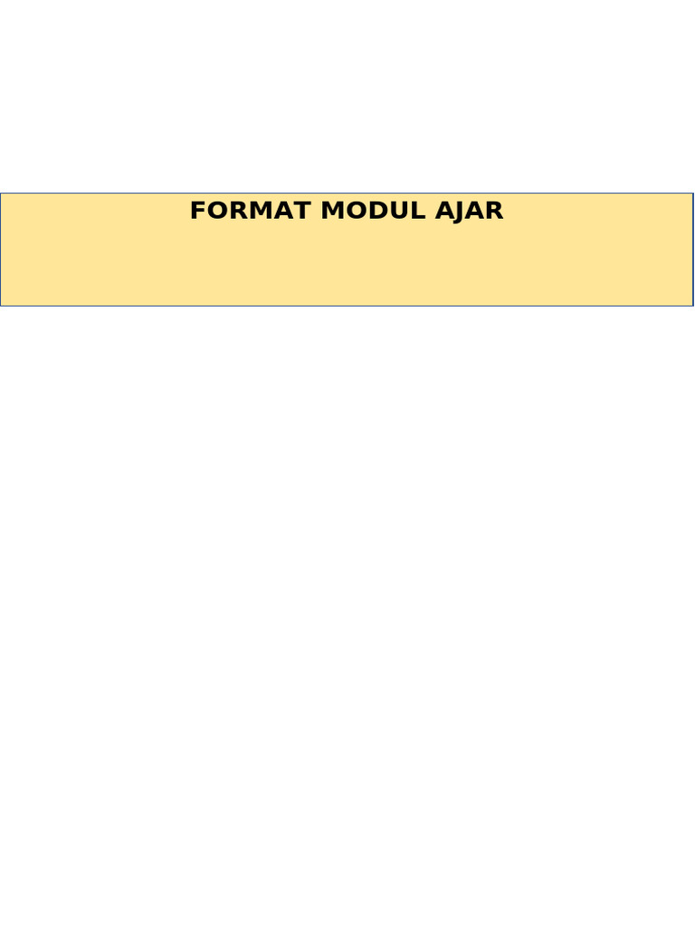 FORMAT MODUL AJAR | PDF