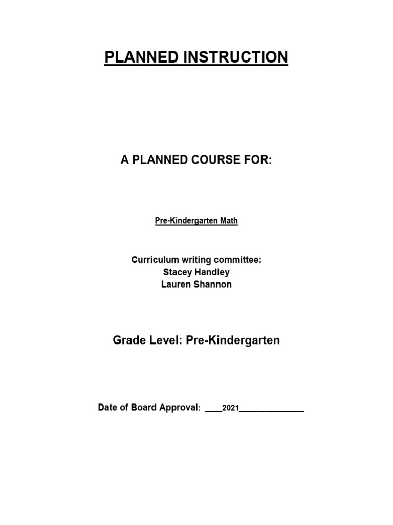 Pre-K Math Curriculum Overview | PDF | Mathematics | Shape