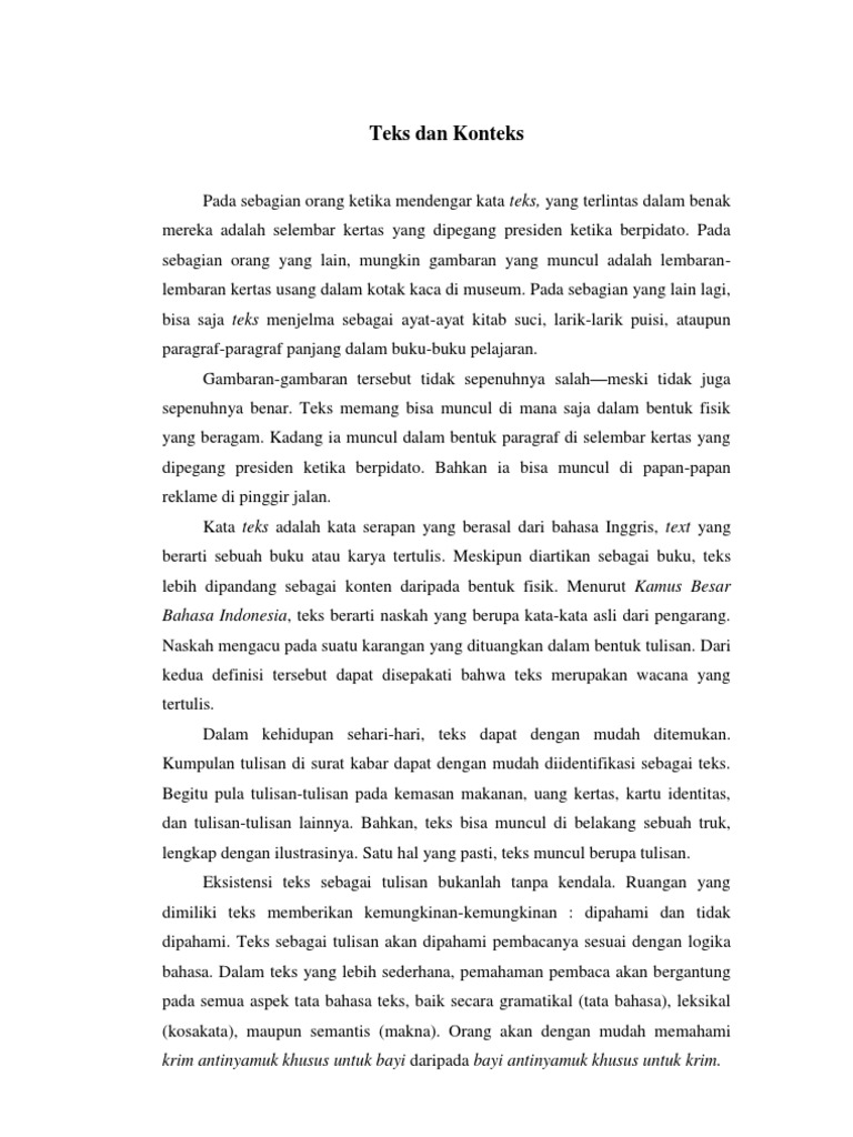 Teks Dan Konteks | PDF
