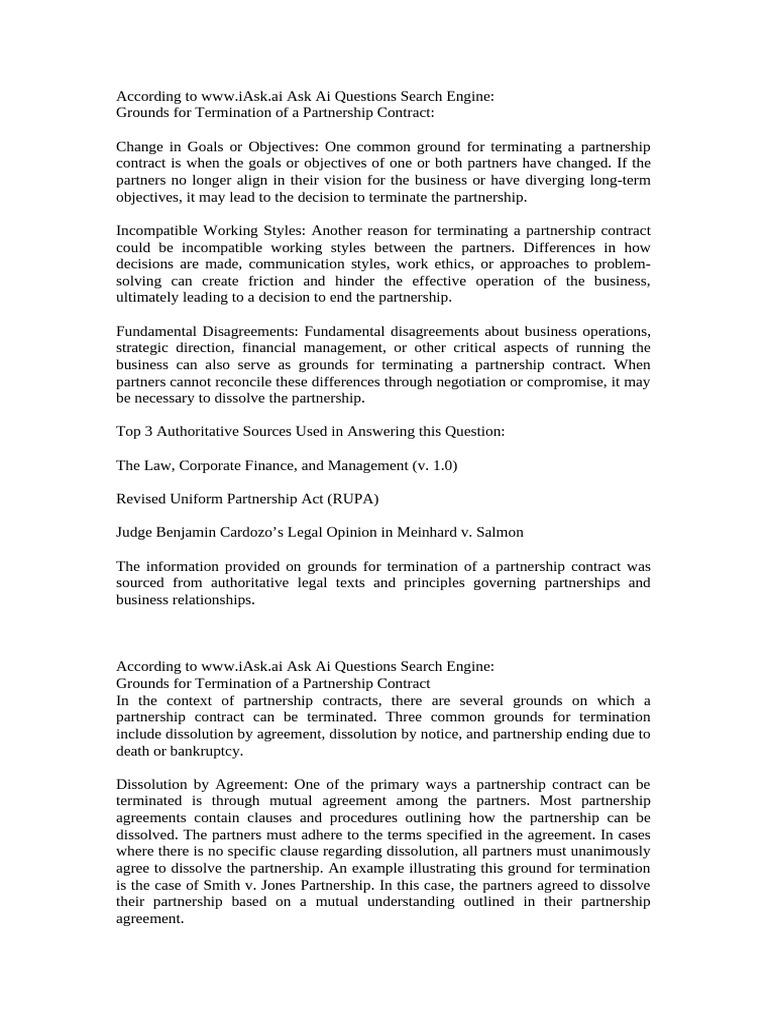 Termination of Partnership | PDF | Partnership | Bankruptcy