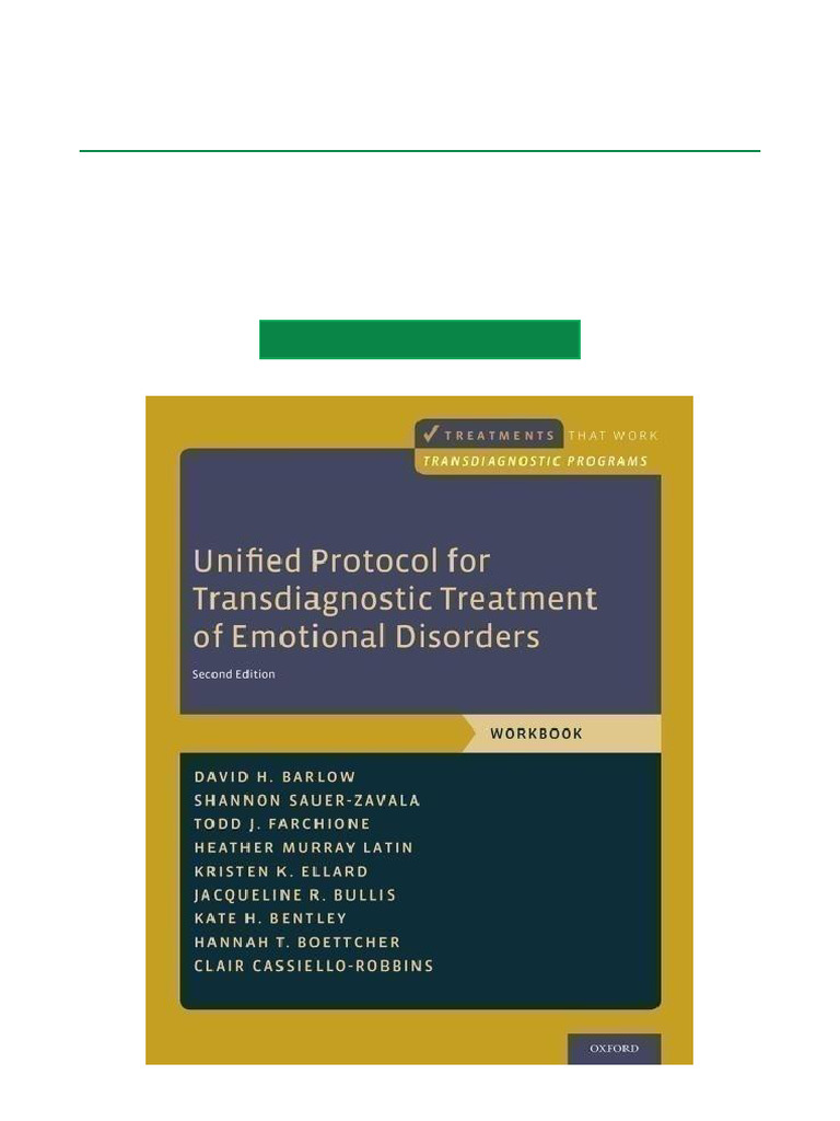 Unified Protocol Workbook, 2nd Edition | PDF | Mental Disorder ...
