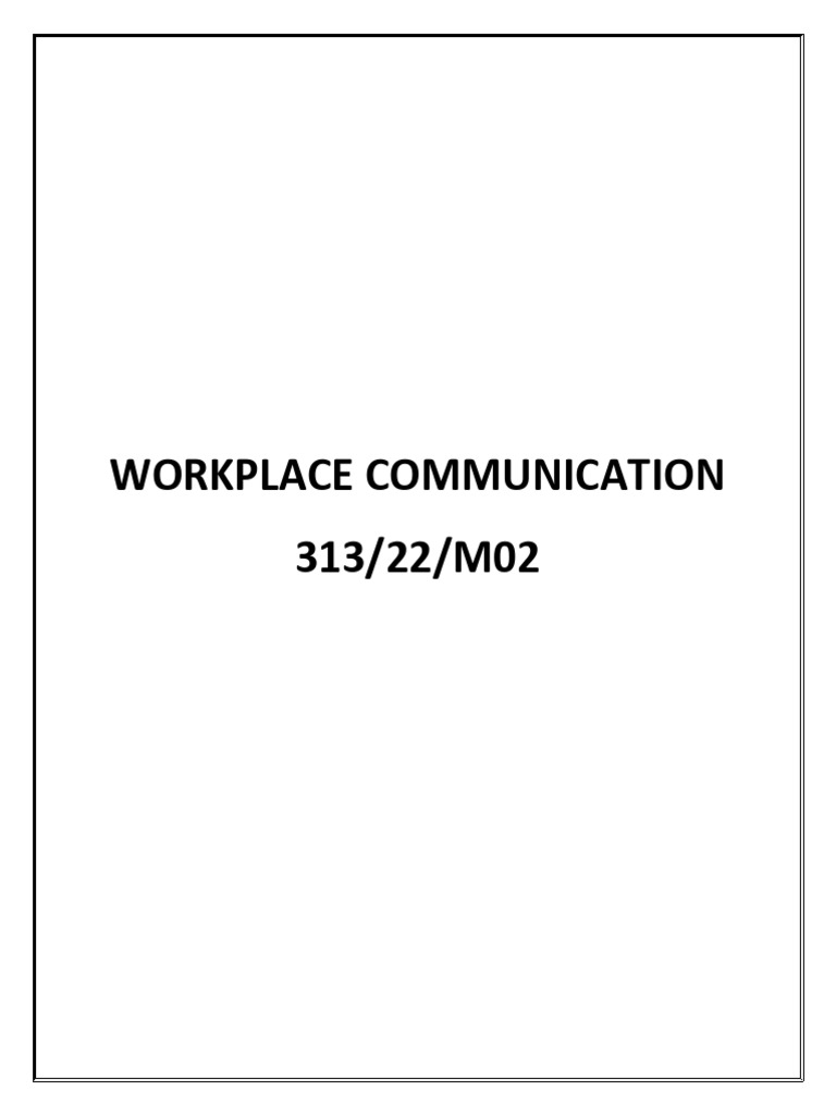 Workplace Communication | PDF