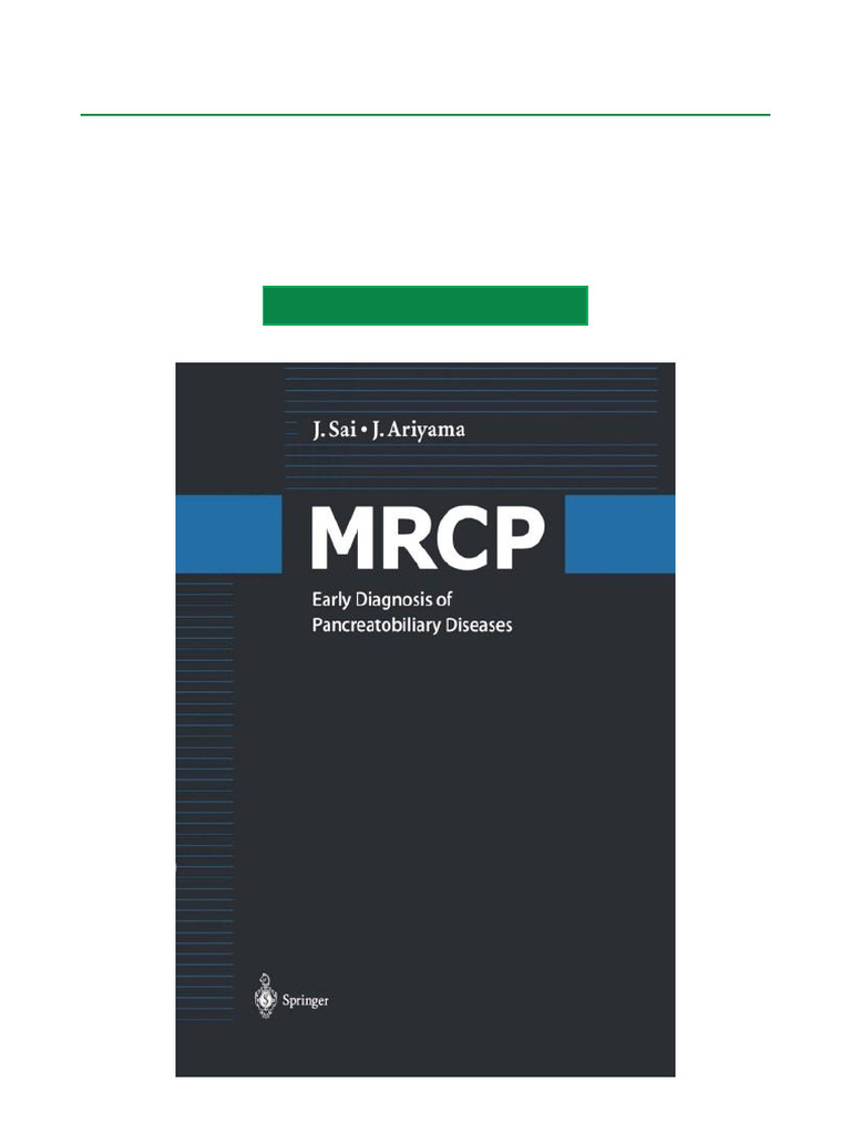 MRCP Early Diagnosis of Pancreatobiliary Diseases Full Download | PDF ...