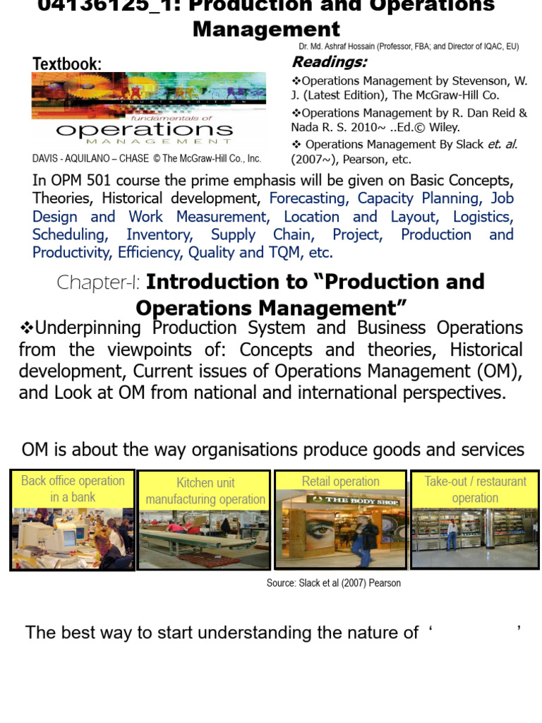 Operations Management Course Overview | PDF | Goods | Operations Management