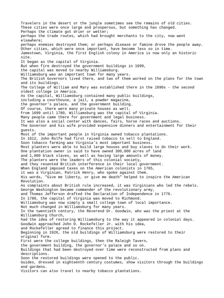 Short Stories 0289 292 Colonial Williamsburg | PDF | Colonial United ...