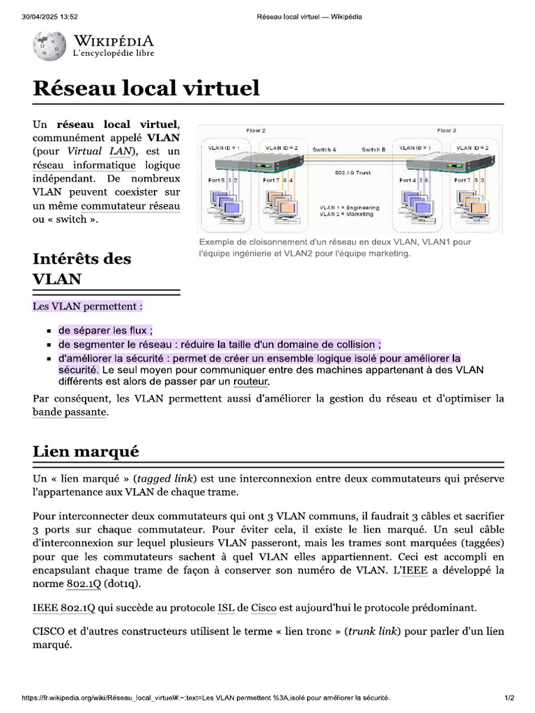 Cours Vlan | PDF