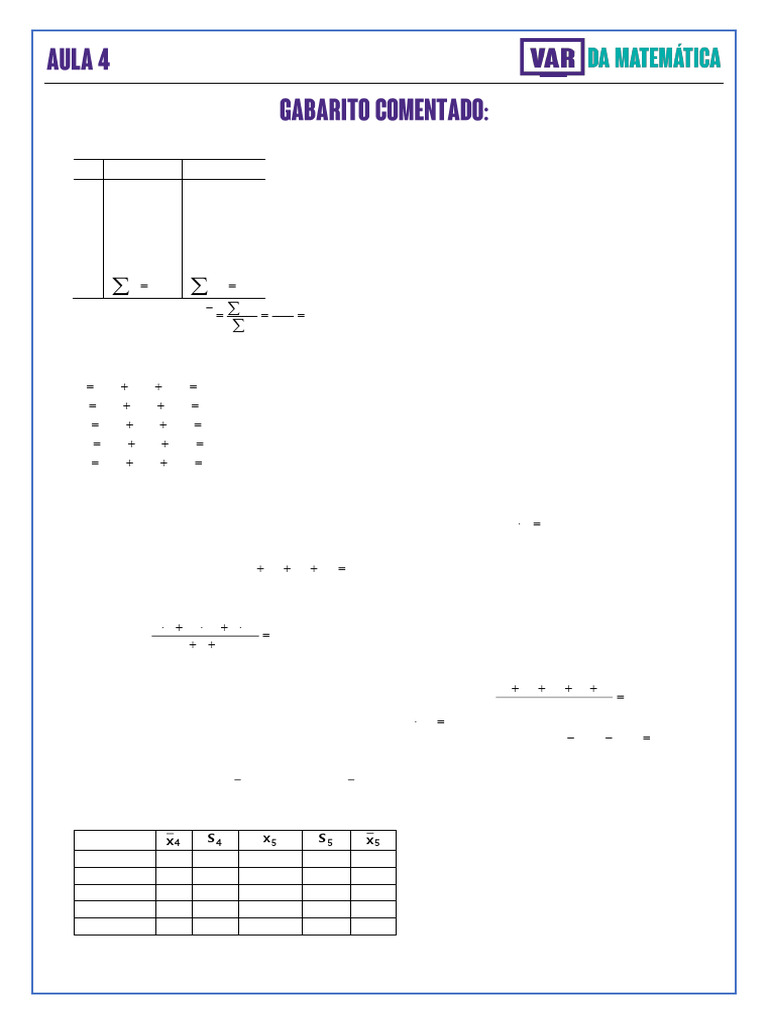 VAR - Aula 04 - Gabarito Comentado | PDF