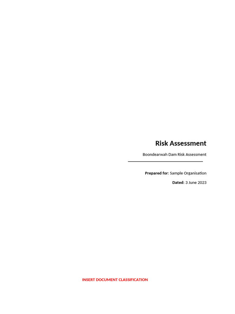 Boondearwah Dam Risk Assessment | PDF | Risk | Computer Security