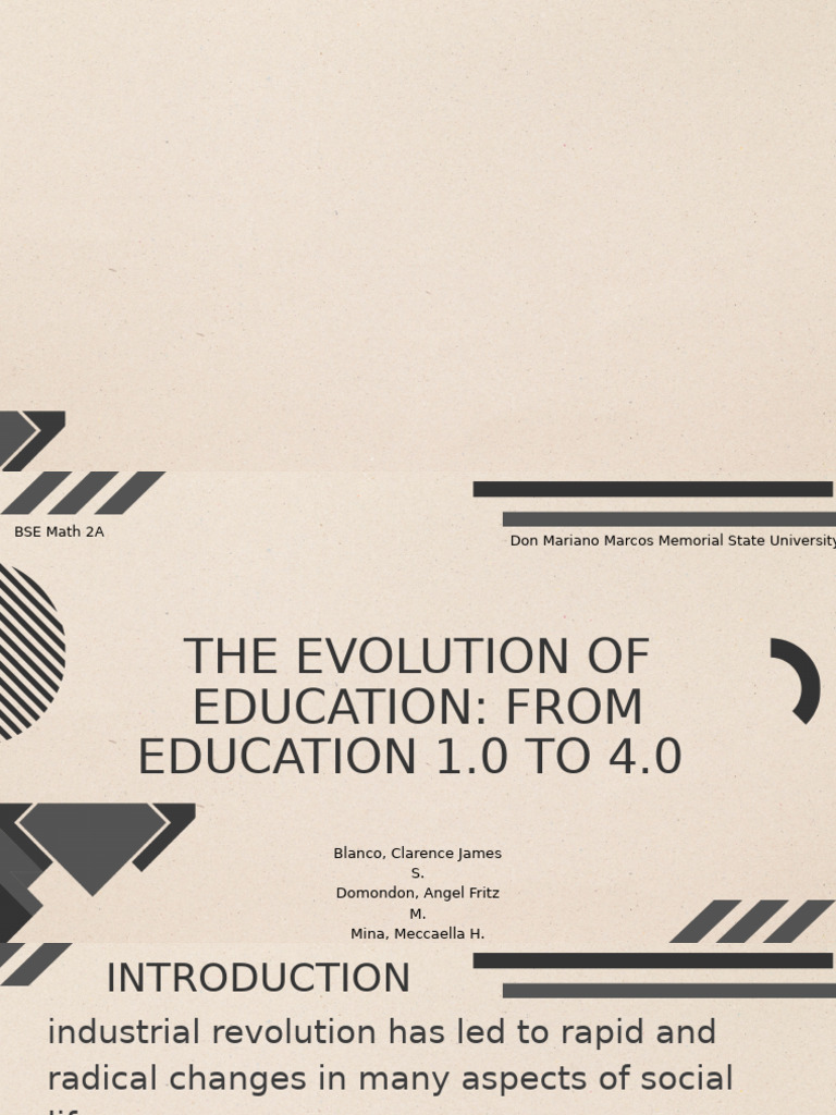 EDUC 107 The Evolution of Education 1.0 To Education 4.0 | PDF | Educational Technology ...