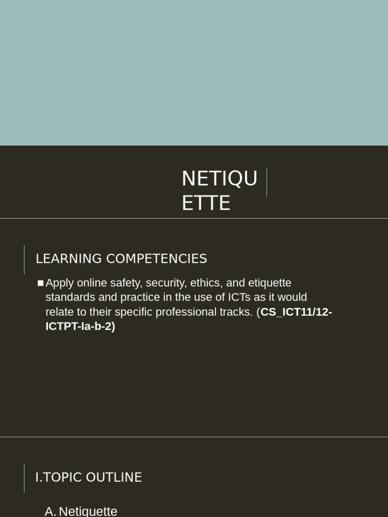 Netiquette - & Rules of Nitequette | PDF | Information Technology | Cyberspace