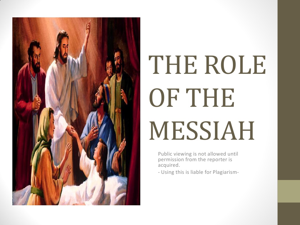 The Role of The Messiah | PDF | The Gospel | Miracle