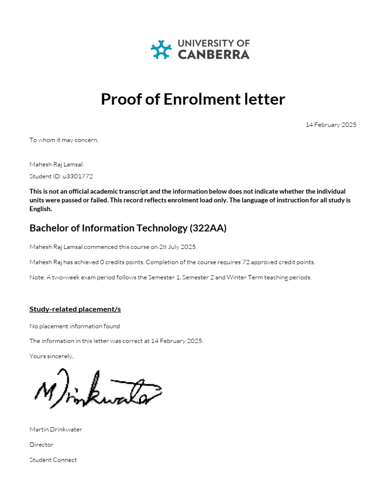 proof-of-enrolment-letter | PDF