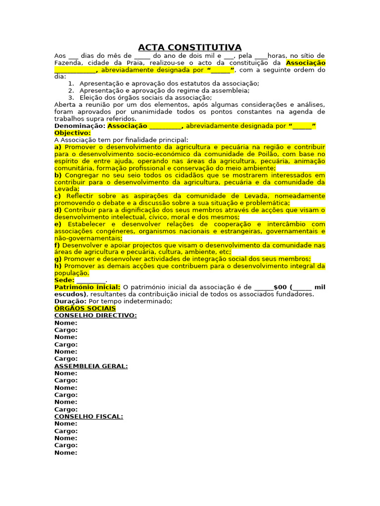 ACTA CONSTITUTIVA | PDF