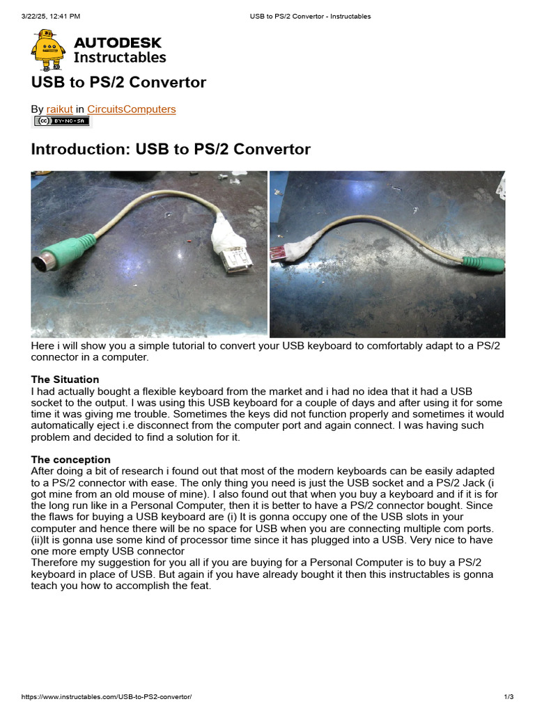 PS/2 to USB Converter Guide | PDF | Electrical Connector | Usb