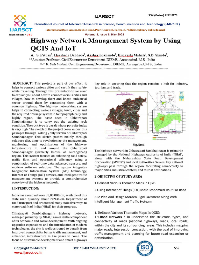 Highway Management System by QGIS and IoT | PDF