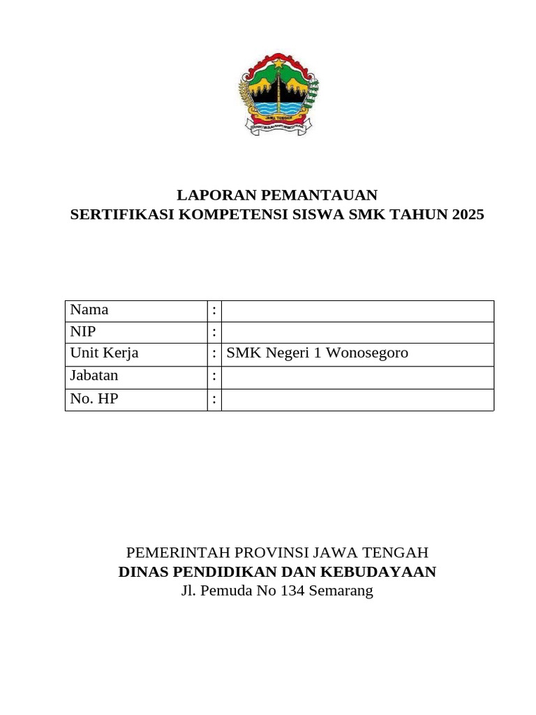 Pemantauan Sertifikasi Siswa SMK 2025 | PDF