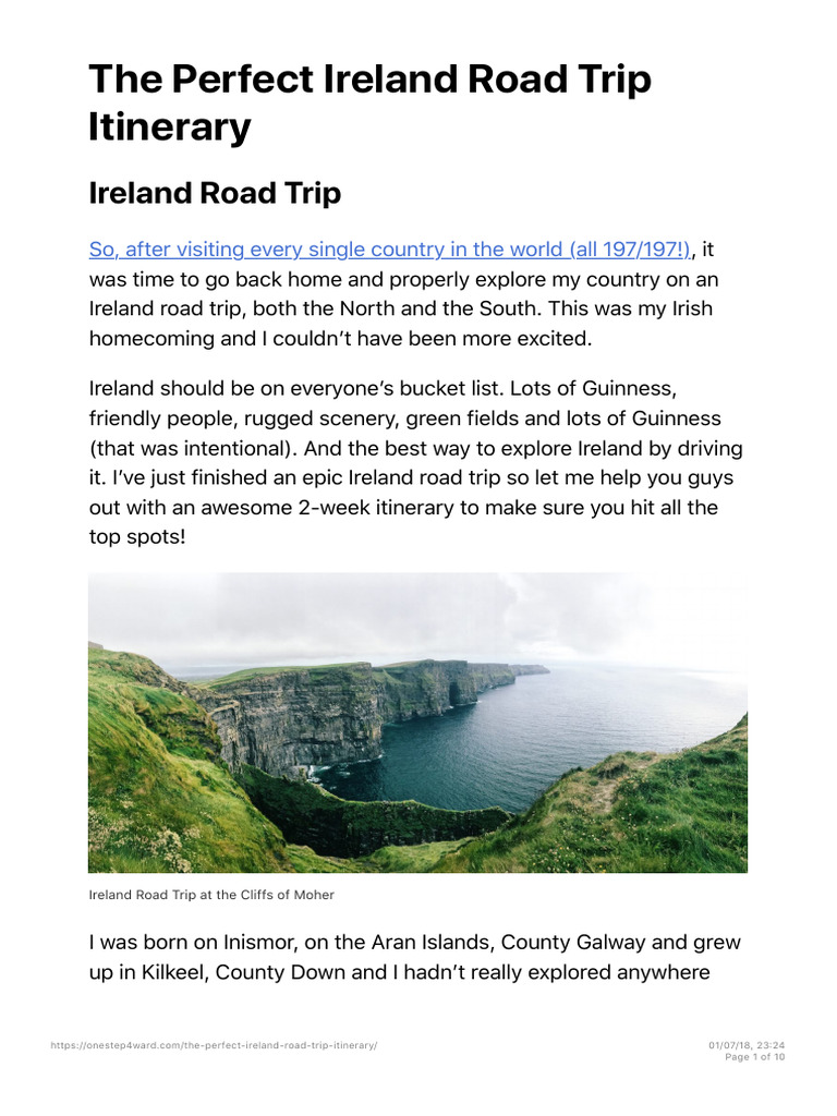 Epic 2-Week Ireland Road Trip Guide | PDF | Ireland