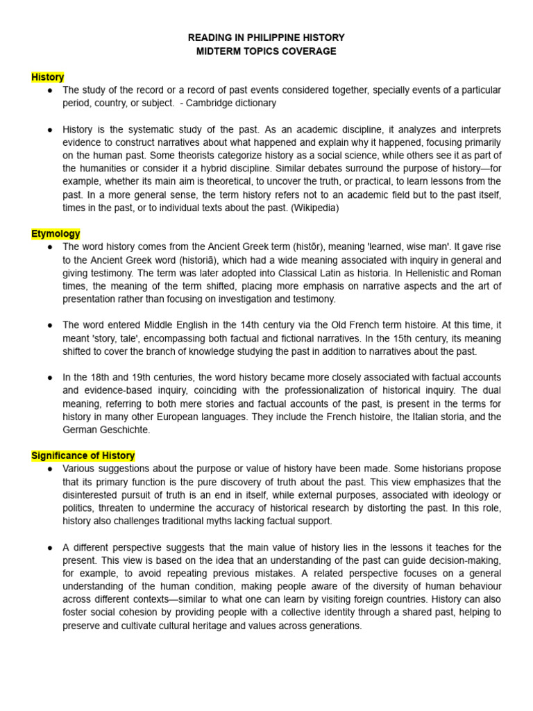 Philippine History Reading Guide | PDF | Primary Sources | Mindanao