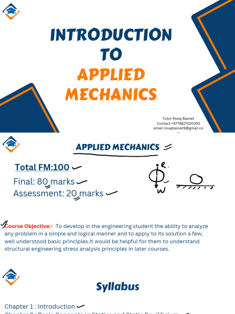 1introduction To Applied Mechanics | PDF | Force | Mass
