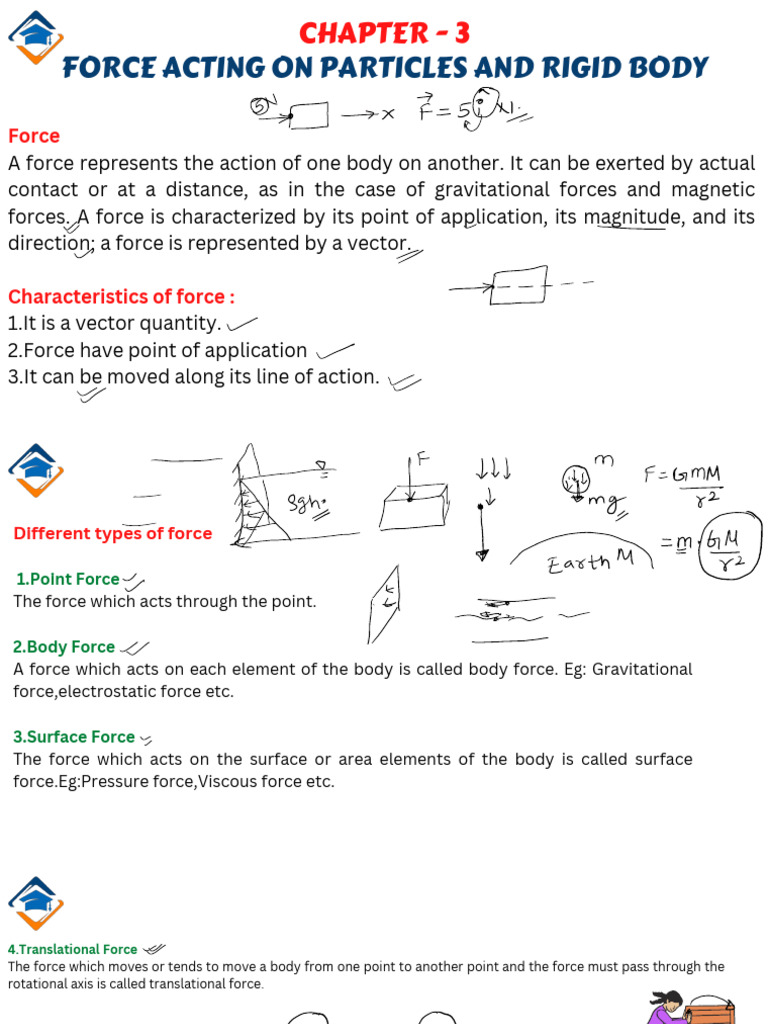 3 Force Acting On Particle and Rigid Body | PDF